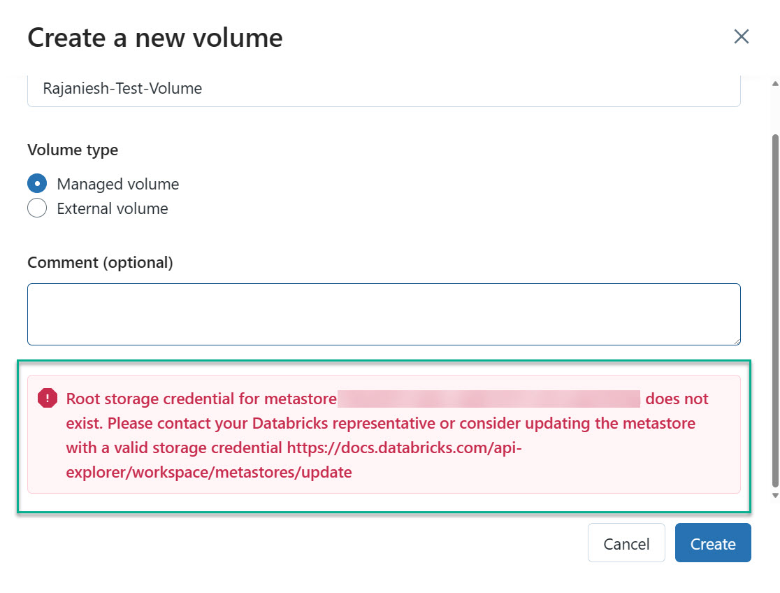 Error "Root storage credential for metastore does... - Databricks Community - 38060